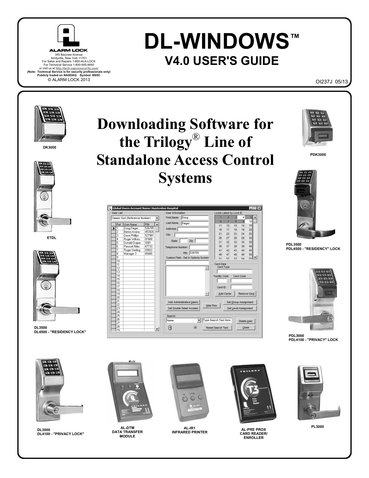 Alarm Lock DL-Windows V4.0 User Guide | Door Forensics